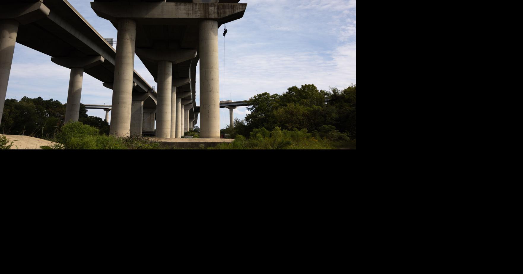 Photos: Firefighters practice rescue mission on Pocahontas Parkway bridge