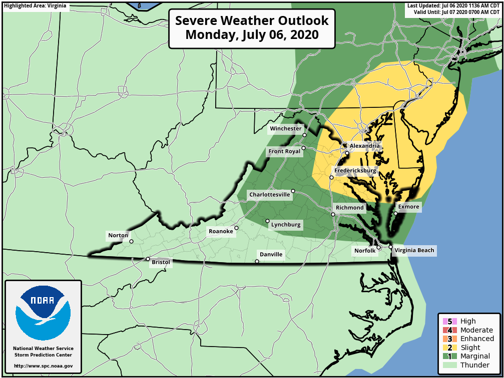 Severe thunderstorm watch until 11 p.m. for Charlottesville ...