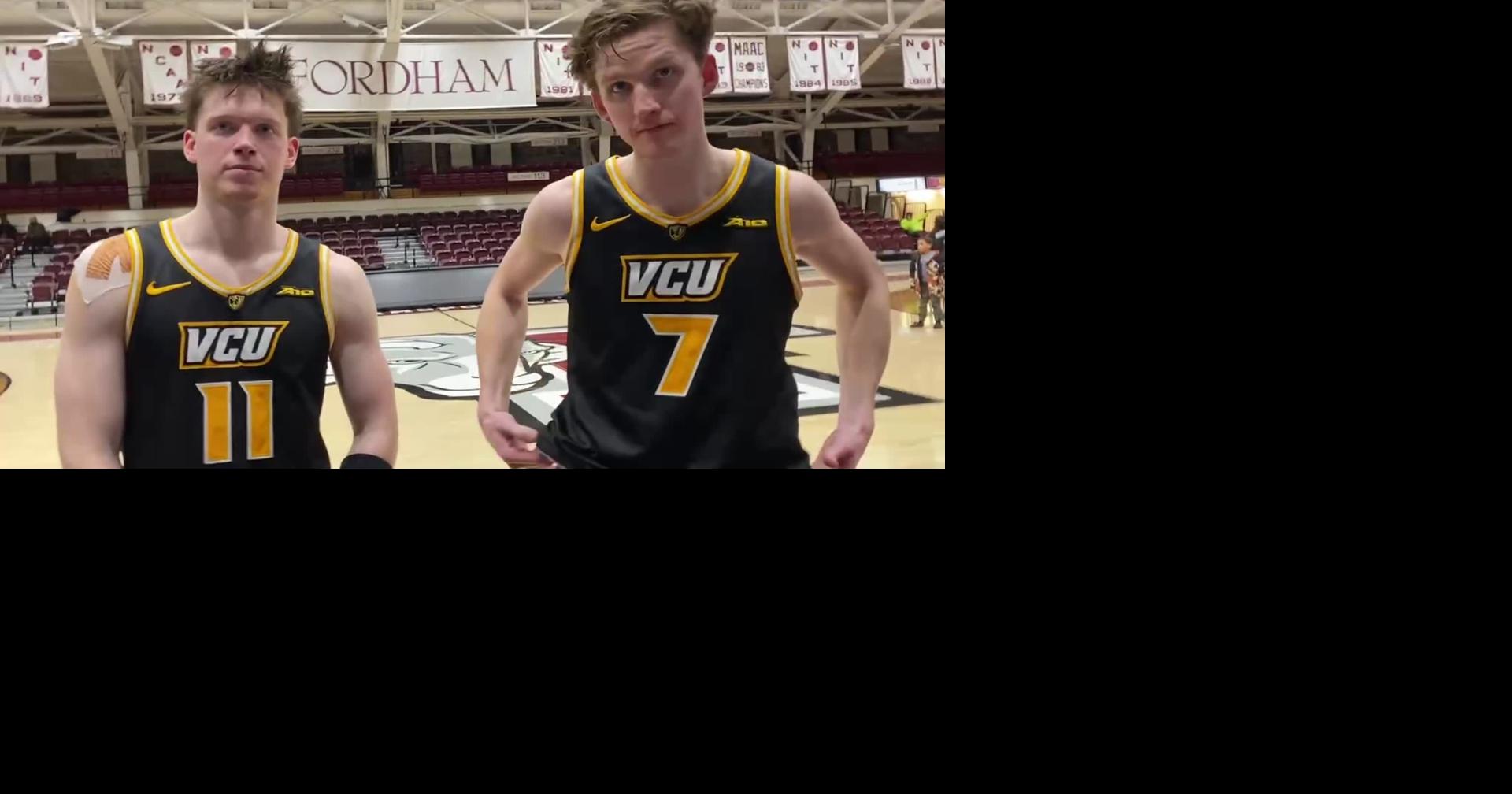 VCU men's basketball players Max Shulga, Sean Bairstow after 75-60 win ...