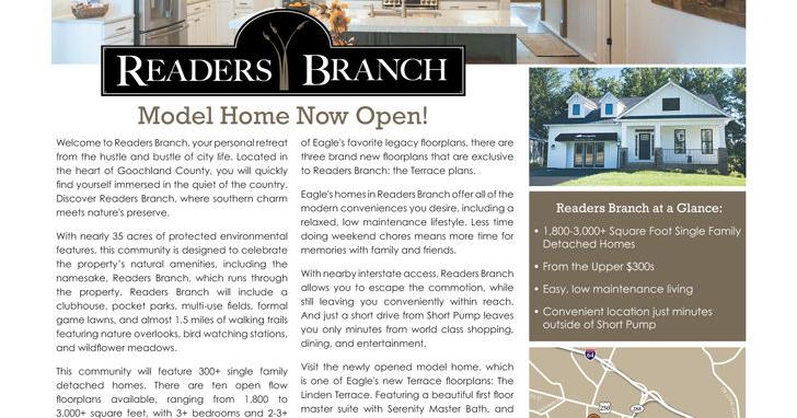 Readers Branch Model Home Now Open