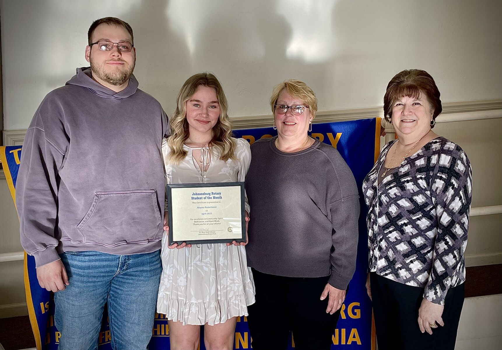 Johnsonburg Rotary welcomes April student of the month | News ...