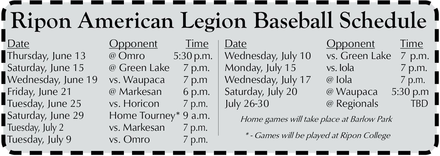 Ripon Legion baseball team will lean on ‘young energy’ | Sports ...