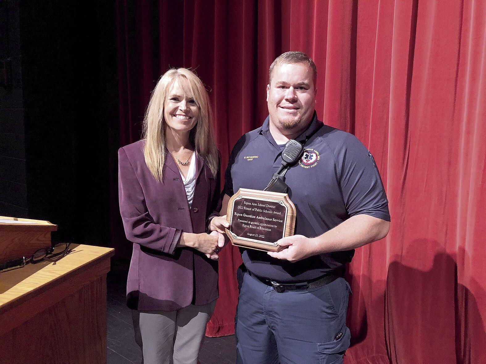 Ripon Guardian Ambulance receives 2022 Friend of Public Schools award ...