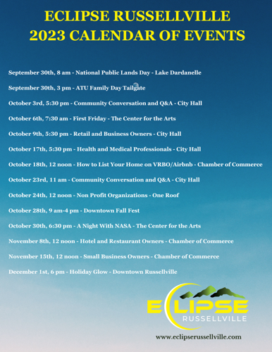 Eclipse Russellville calendar of events | Local News | rivervalleynow.com