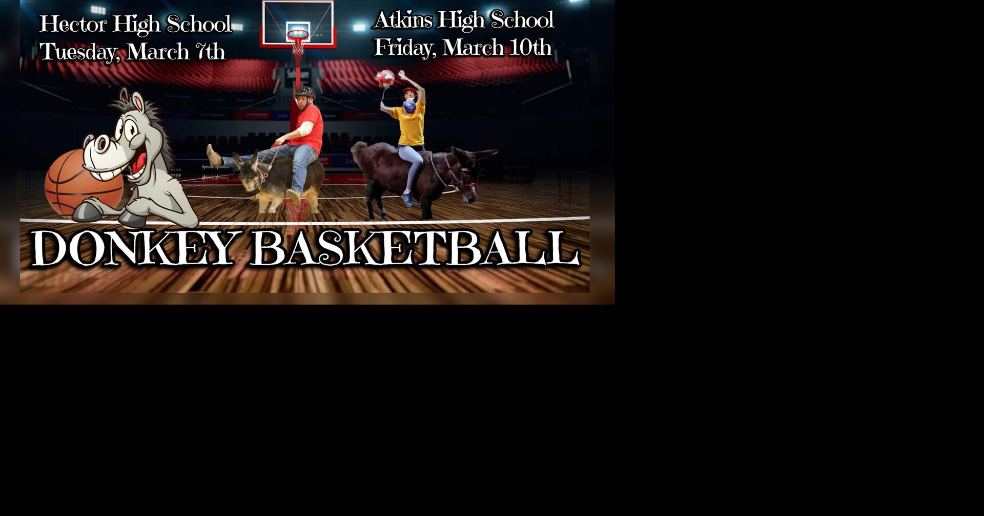 Atkins and Hector host Donkey Basketball fundraiser games this week ...