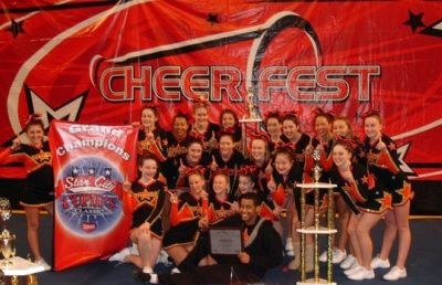 Eight Salem girls cheer for Synergy cheerleading