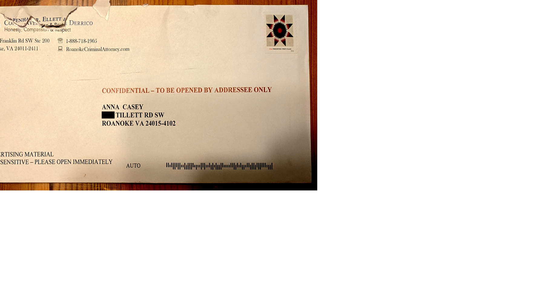 time sensitive material letter