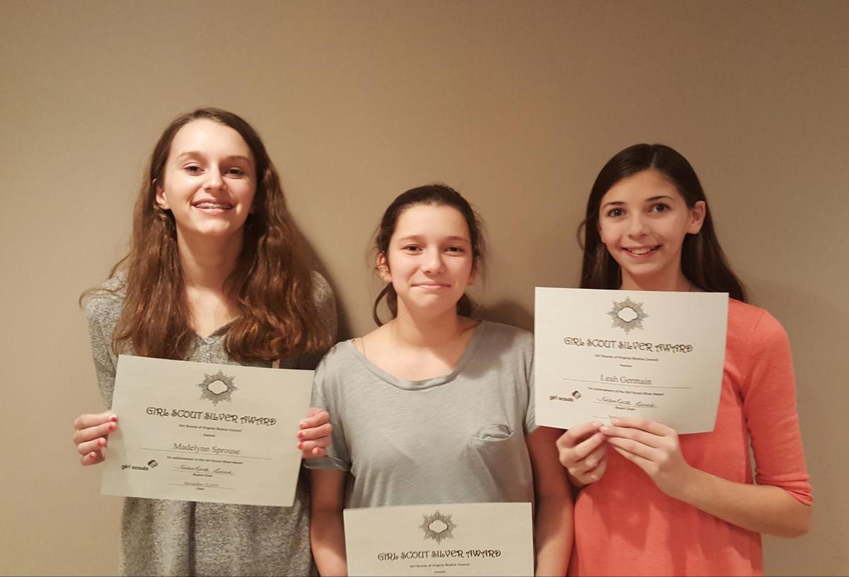 Jordan Coffey, Leah Germain and Madelynn Sprouse earn Girl Scout Silver ...
