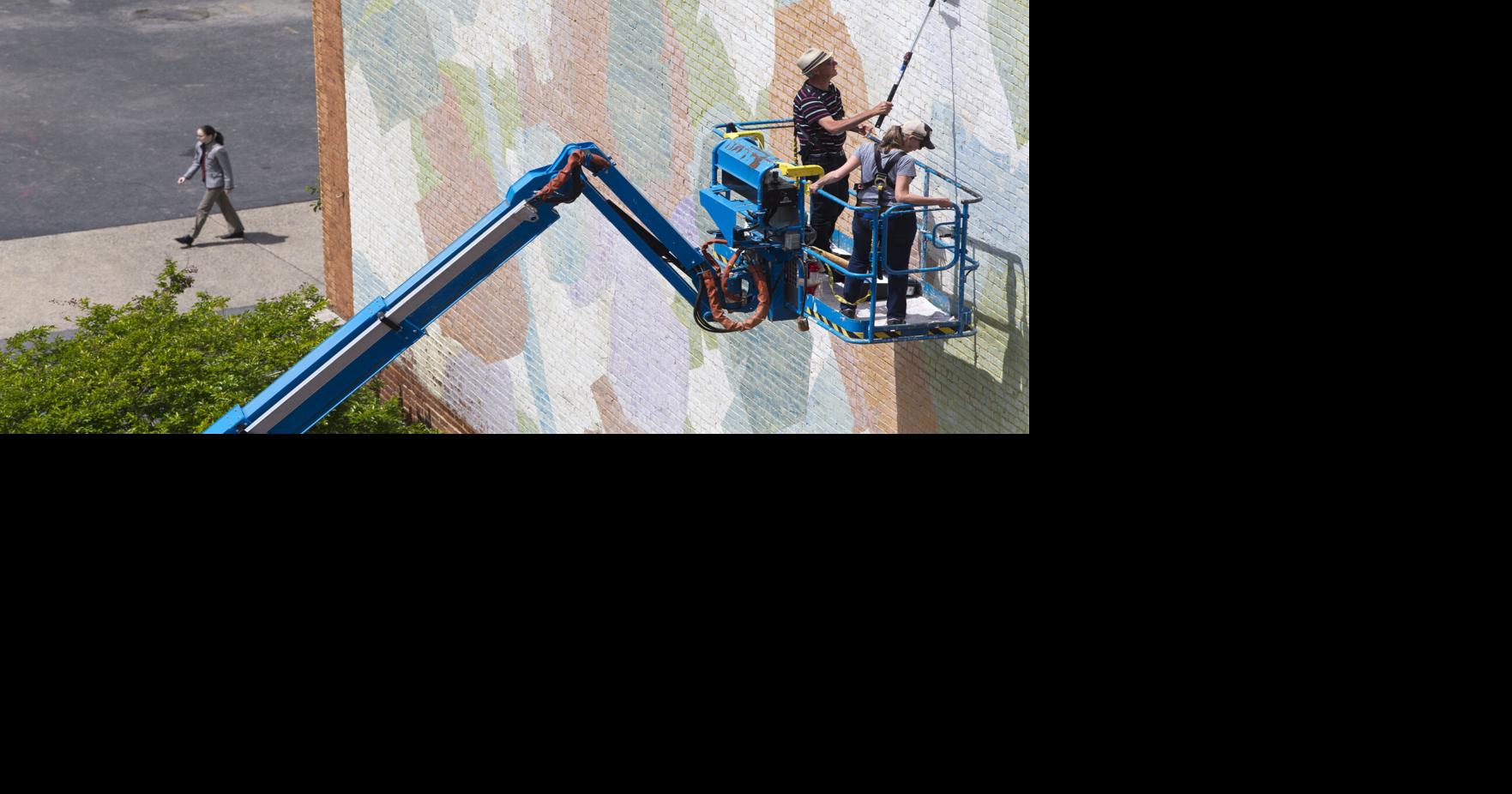 Photos: Landmark downtown Roanoke mural gets a refresh