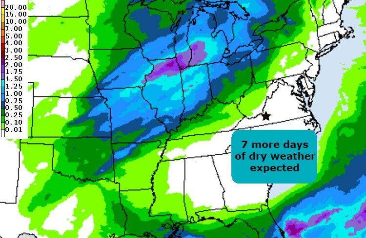 Another week of dry weather expected for Roanoke/NRV/SW Va