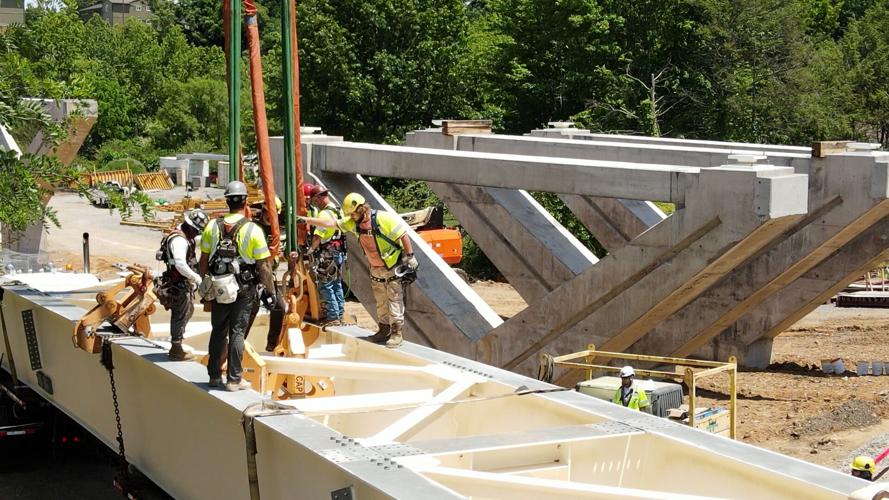 Wasena bridge half complete, a few months behind
