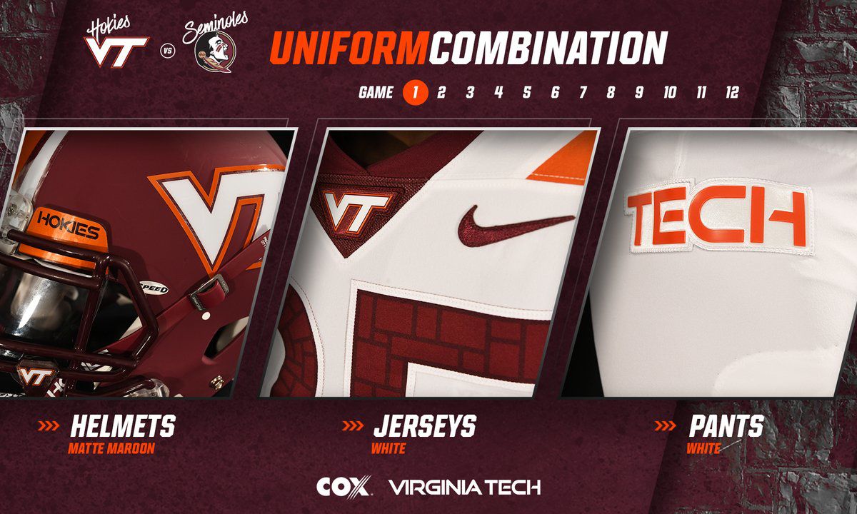 Virginia Tech reveals uniforms for opener against Florida State