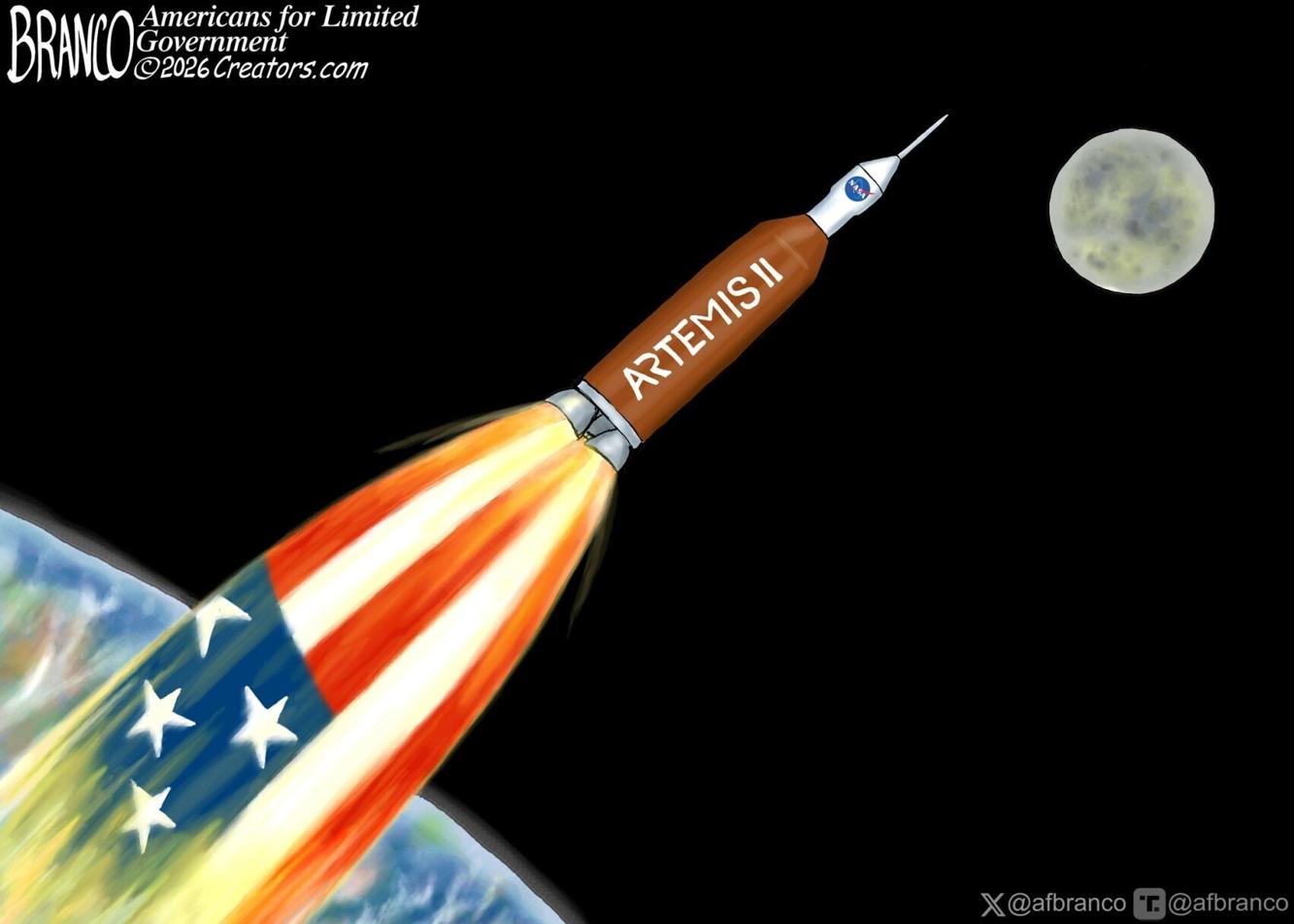 10 political cartoons orbit the Artemis II mission