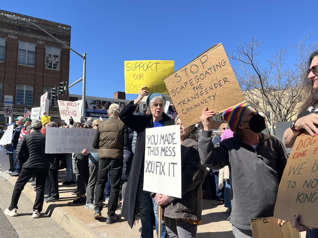 Protestors in Roanoke urge Rep. Ben Cline to hold town hall