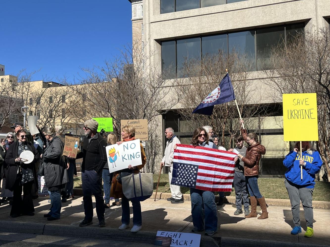 Protestors in Roanoke urge Rep. Ben Cline to hold town hall