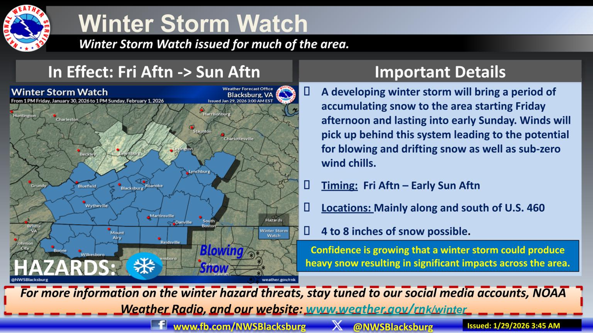 Winter storm watch announced for Southwest Virginia; more snow incoming ...