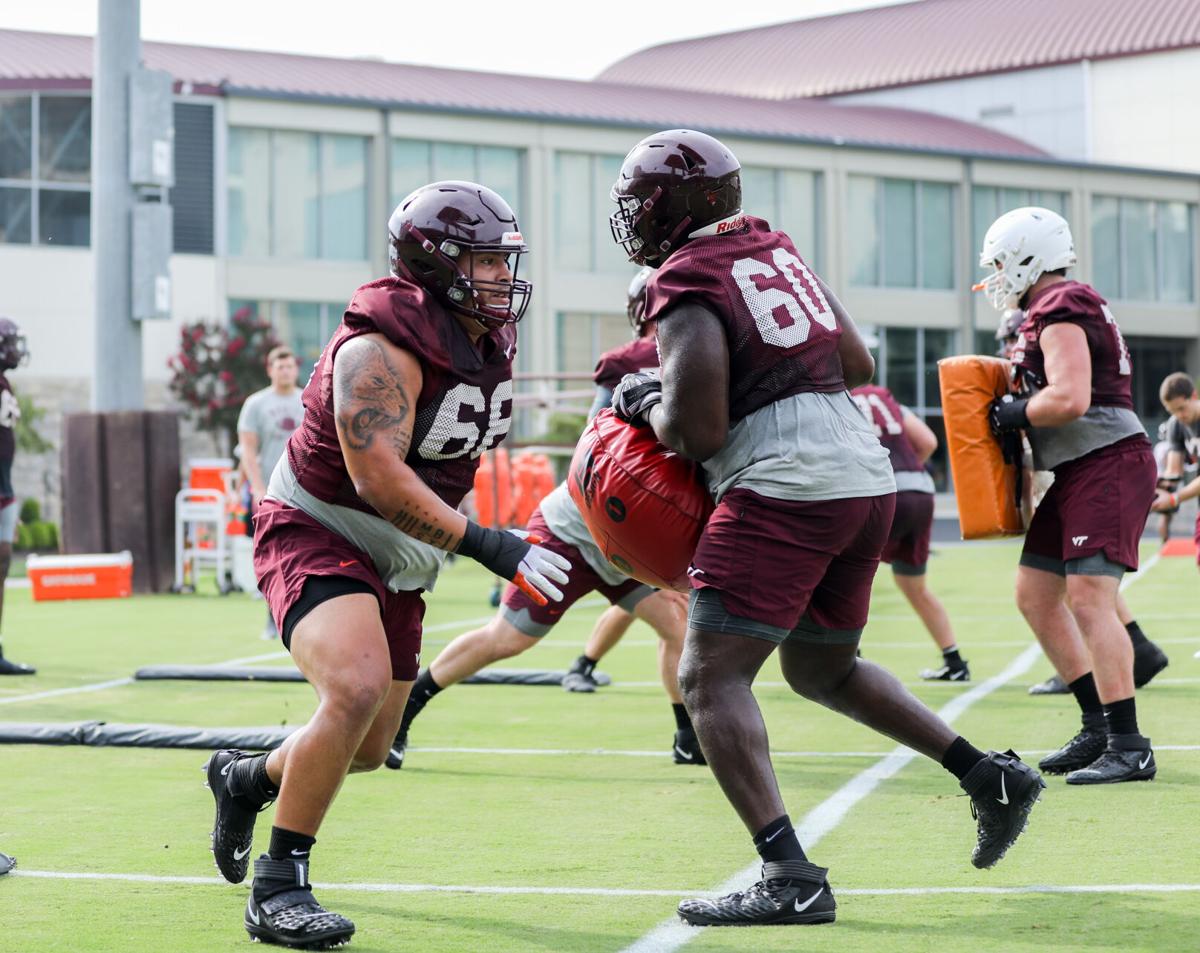 'He's pushing everybody': Virginia Tech offensive lineman Kaden Moore ...