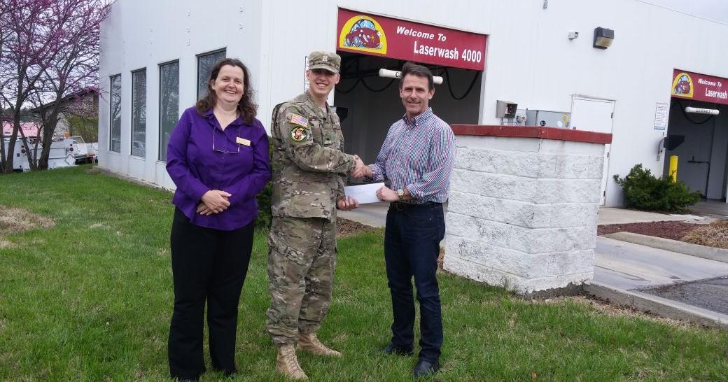 ROTC cadets team up with car wash for fundraiser