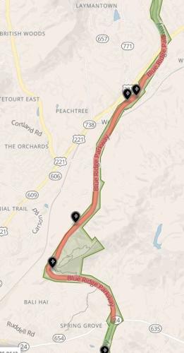 6 miles of Blue Ridge Parkway closed for repair north of Roanoke