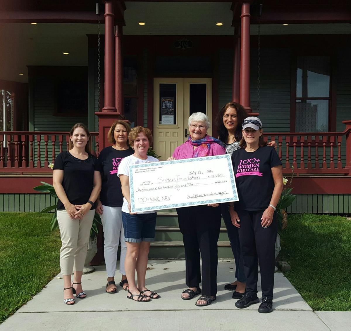 100+ Women Who Care NRV quarterly donation exceeds $10,000
