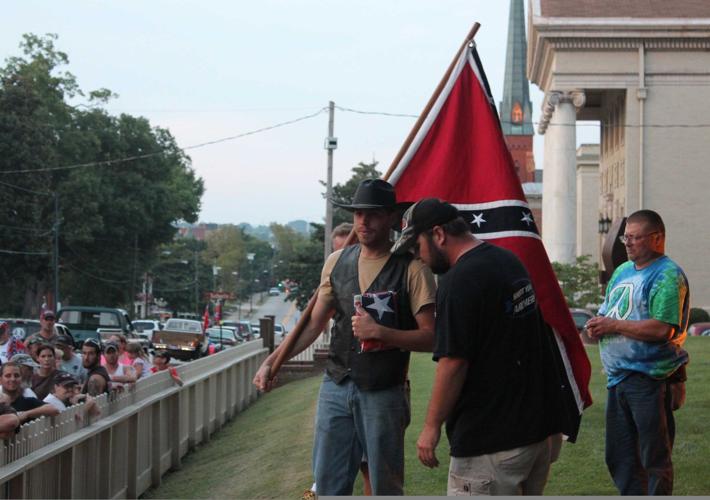 Confederate Flag supporters rally in Danville