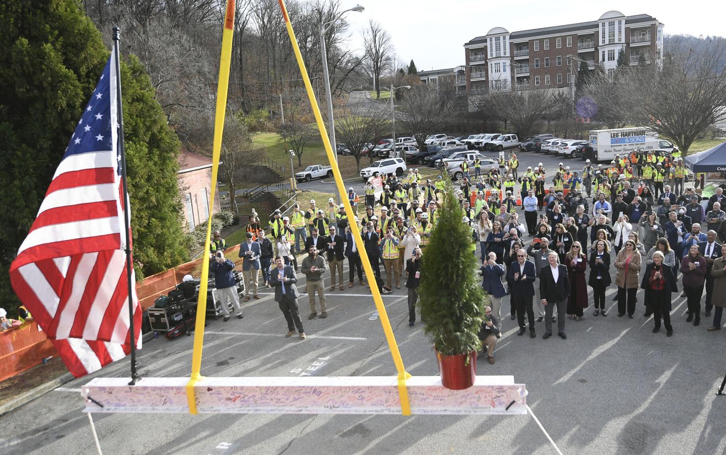Photos and video: Carilion Crystal SpringsTower topping out ceremony
