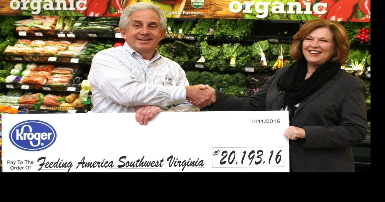 Kroger presents donation to Feeding America Southwest Virginia