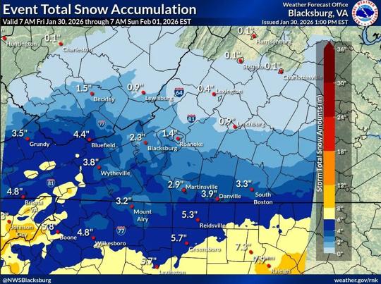 Snowfall estimates drop across region, but high winds still due