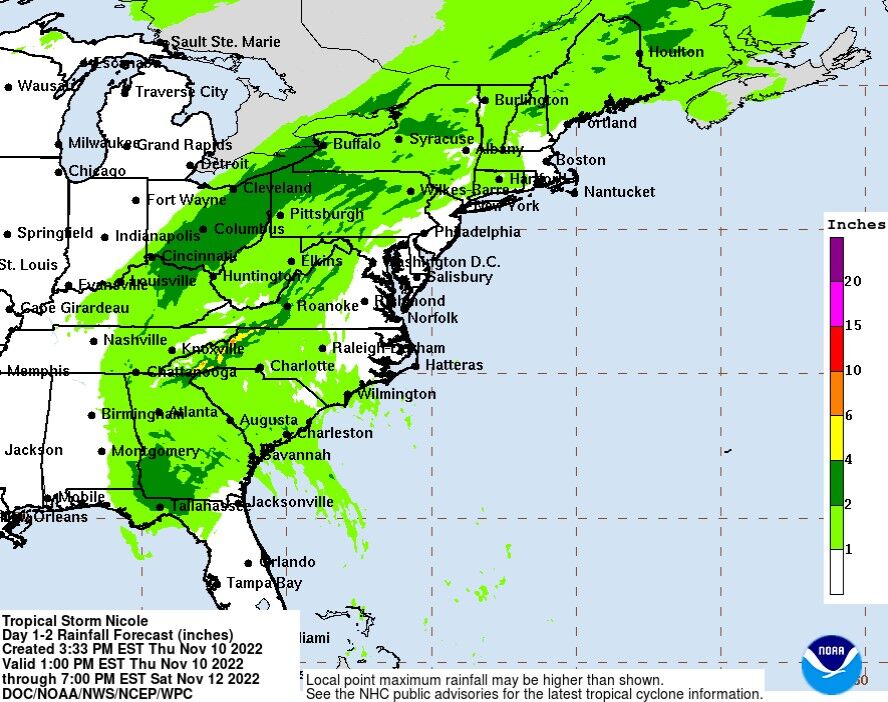 SWVa Weather: Nicole brings rain and wind to Roanoke region for Friday