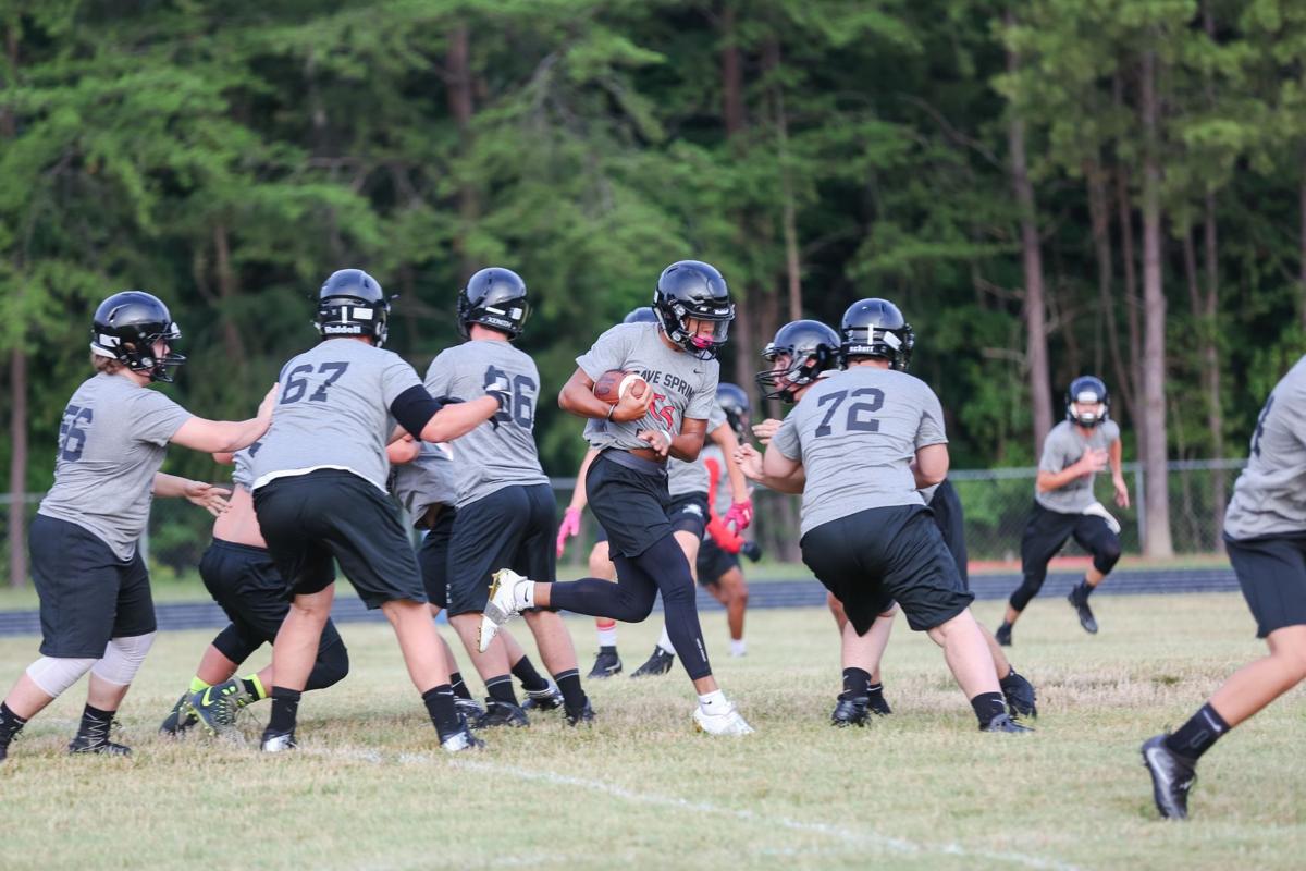 Scenes from Cave Spring High football practice