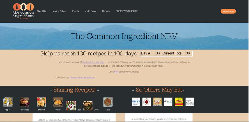 NRV food-security website seeks 100 recipes in 100 days.