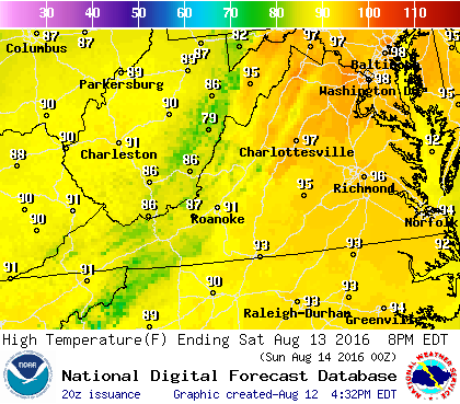 Typical mid-August weather for weekend
