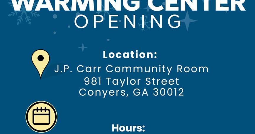 Rockdale County to open warming center at J.P. Carr | News ...