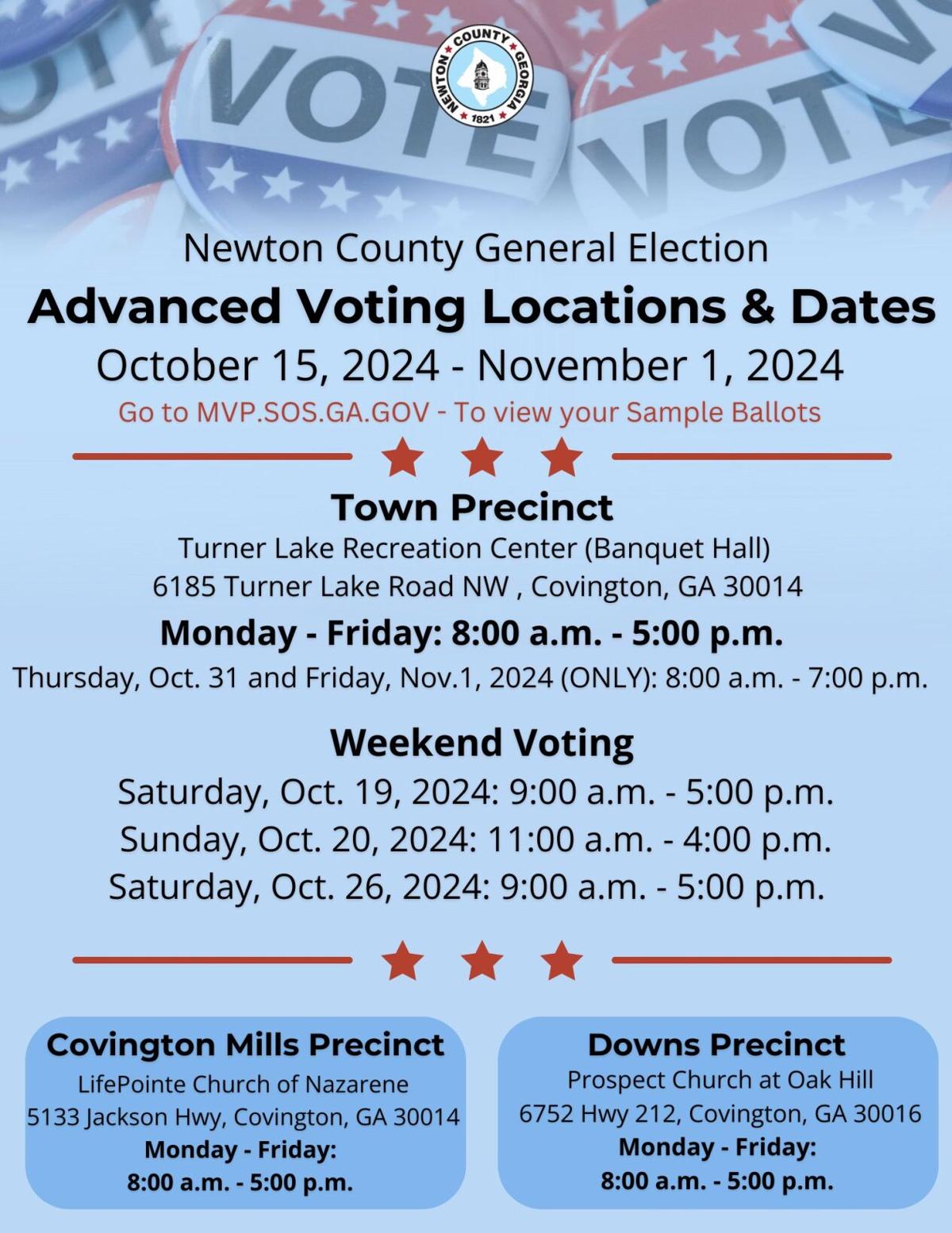 VOTER GUIDE: Advance in-person voting at three precincts in Newton ...