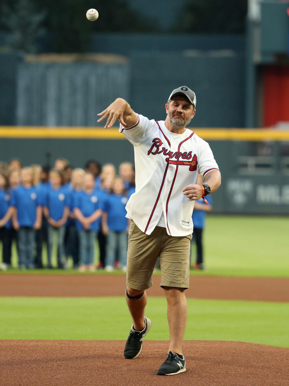 PHOTOS: Officer Matt Cooper throws out first pitch at Atlanta Braves ...