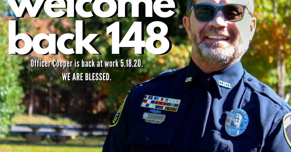 Covington Police Officer Matt Cooper returns to work for first time ...