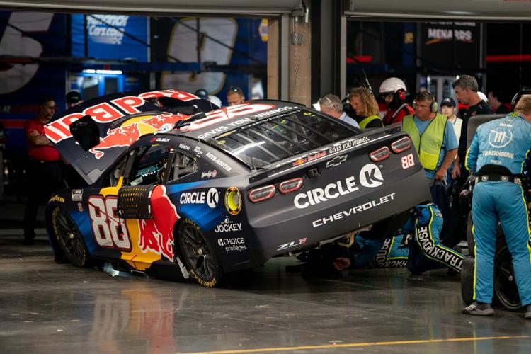 Denny Hamlin storms back from a pole-start penalty to win at Nashville ...