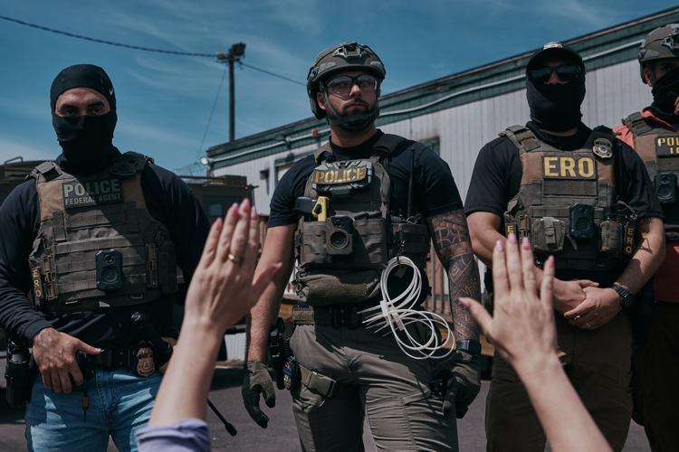Photos show protestors and ICE agents clashing outside a New Jersey ...