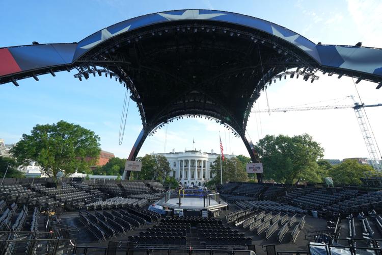 Lights! Camera! Cage match! The White House lawn's Octagon is ready for ...
