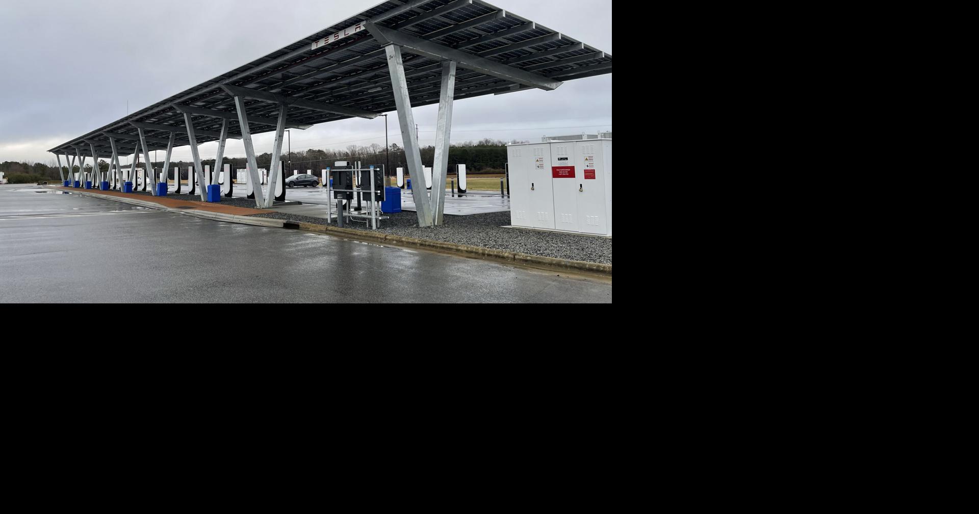 Tesla's 48-stall expansion project complete: Longhorn Steakhouse ...