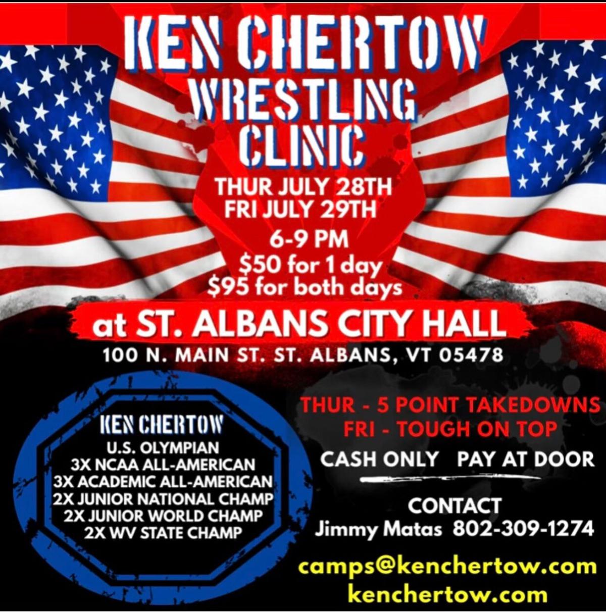 Olympic wrestler Ken Chertow will hold wrestling camp at St. Albans ...