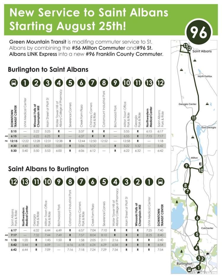 GMT combines St. Albans, Milton commuter bus routes | Local News ...