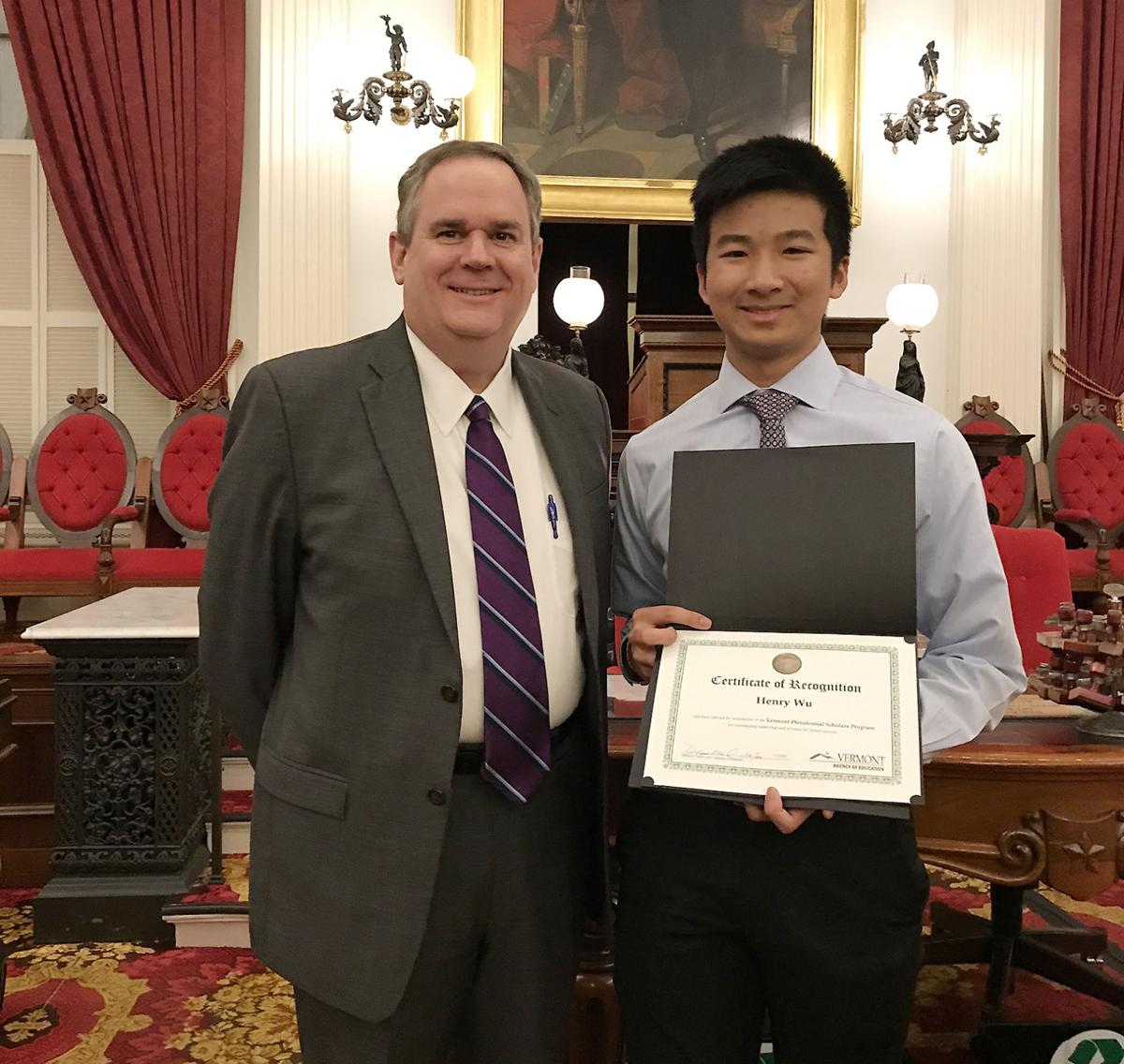 Henry Wu named one of Vermont’s 2020 U.S. Presidential Scholars | News ...