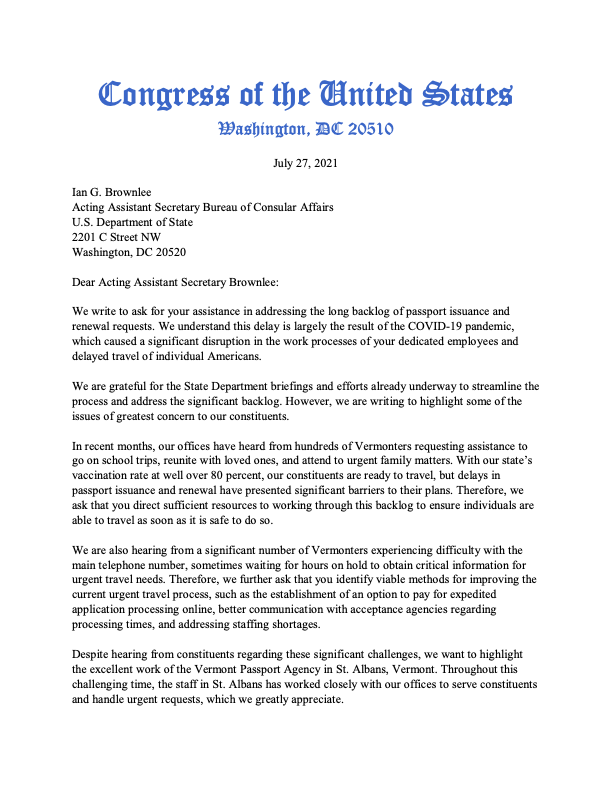 Legislators urge State Department to address passport backlog | News ...