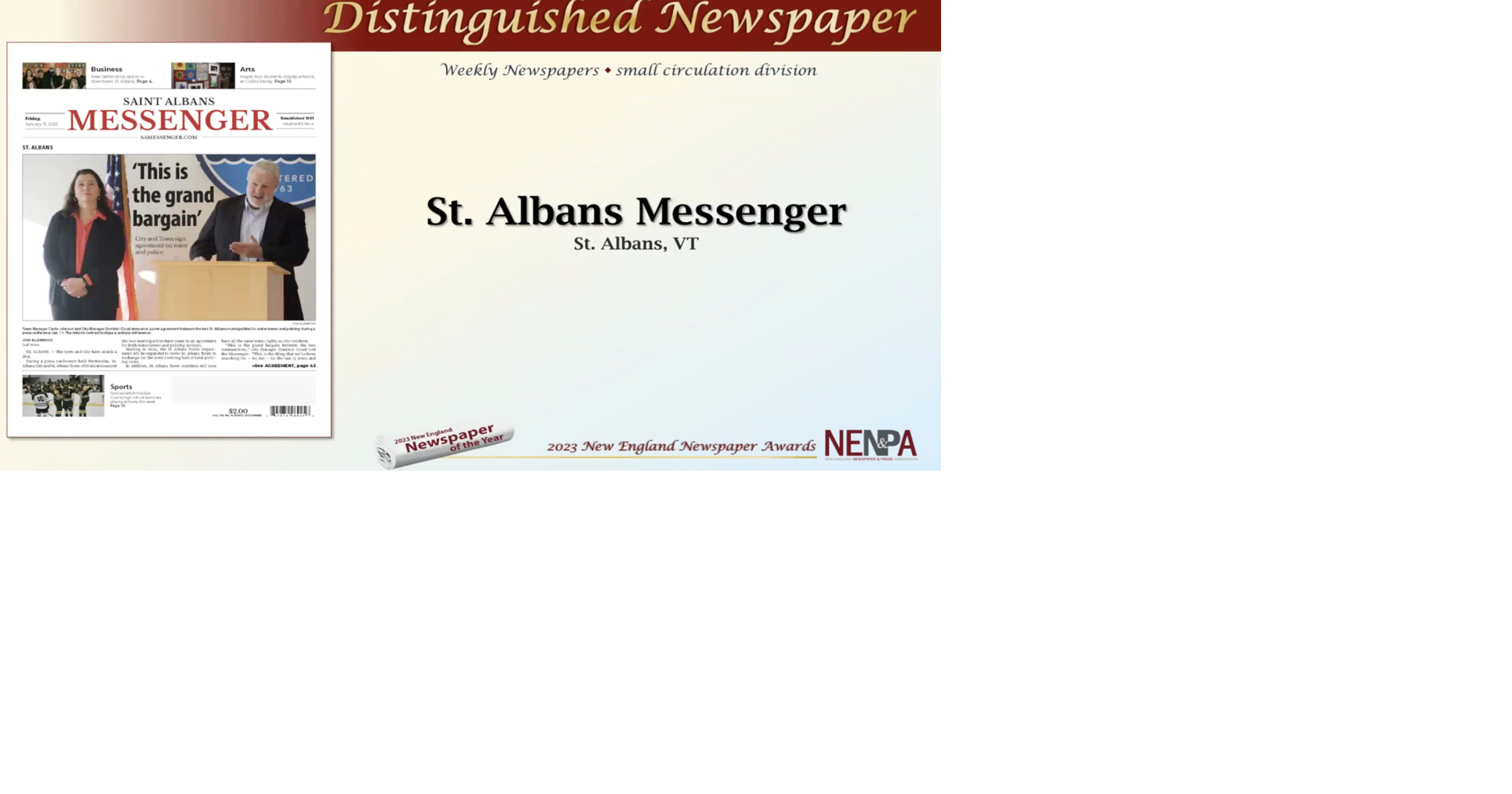 Messenger recognized as a 'Distinguished Newspaper' by regional press ...