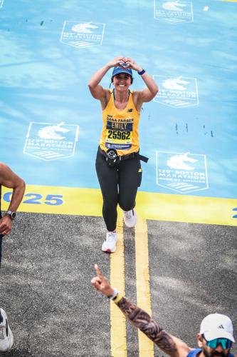 Cancer survivor Emily Taylor completes Boston Marathon quest with Dana ...