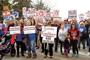 Hundreds of teachers descend on Capitol, protesting governor’s ...