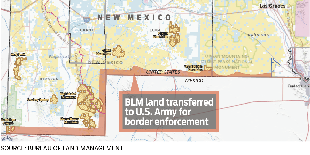 Border militarization: BLM transfers land in Southern New Mexico to ...