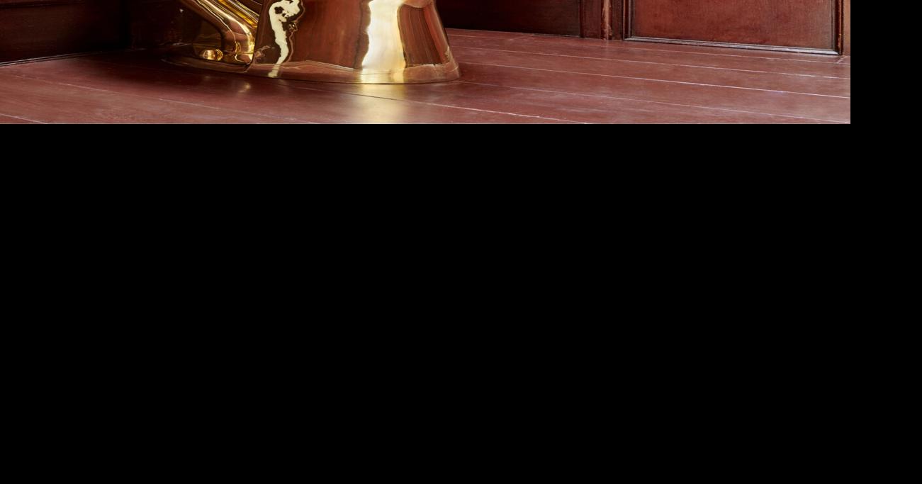 The 18-karat gold toilet, an artwork by the Italian conceptual artist ...