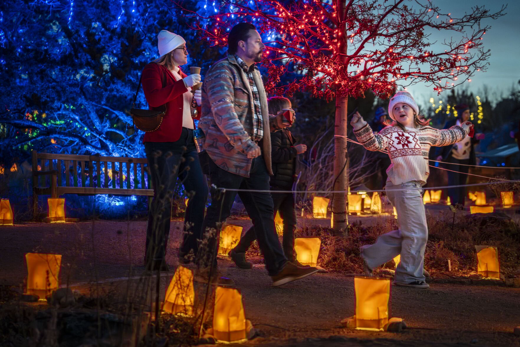 Santa Fe Botanical Garden lights up at night | Local News ...